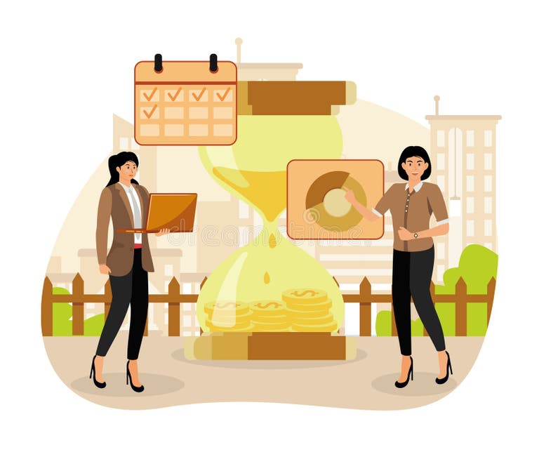 Time Management Concept. Two Woman Using Schedule with To-do Lists ...