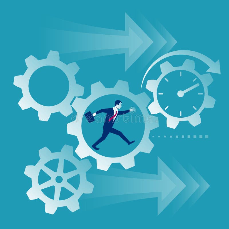 Time Management Drawing Sketch Control. Vector Illustration Cartoon ...