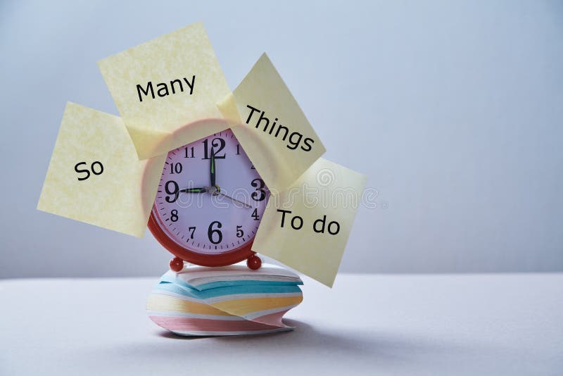 Time Management Deadline and Schedule Concept: Clock with Stickers on ...