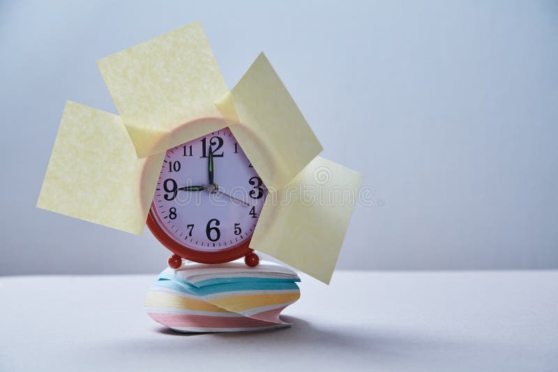Time Management Deadline and Schedule Concept: Clock with Stickers on ...