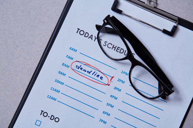 Time Management Deadline and Schedule Concept: Schedule Sheet with ...