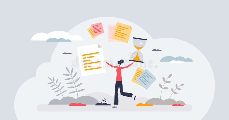 Time Management and Effective Activity Organization Tiny Person Concept ...