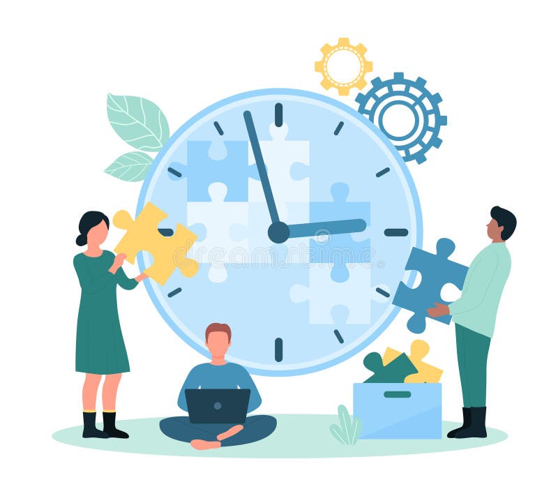 Time Management and Effective Teamwork, Tiny People Put Puzzle Pieces ...