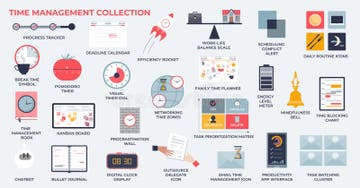 Time Management Elements Stock Illustrations – 6,872 Time Management ...
