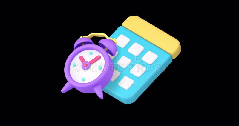 Time Management Efficient Planning 3d Icon Animation with Alpha Channel ...