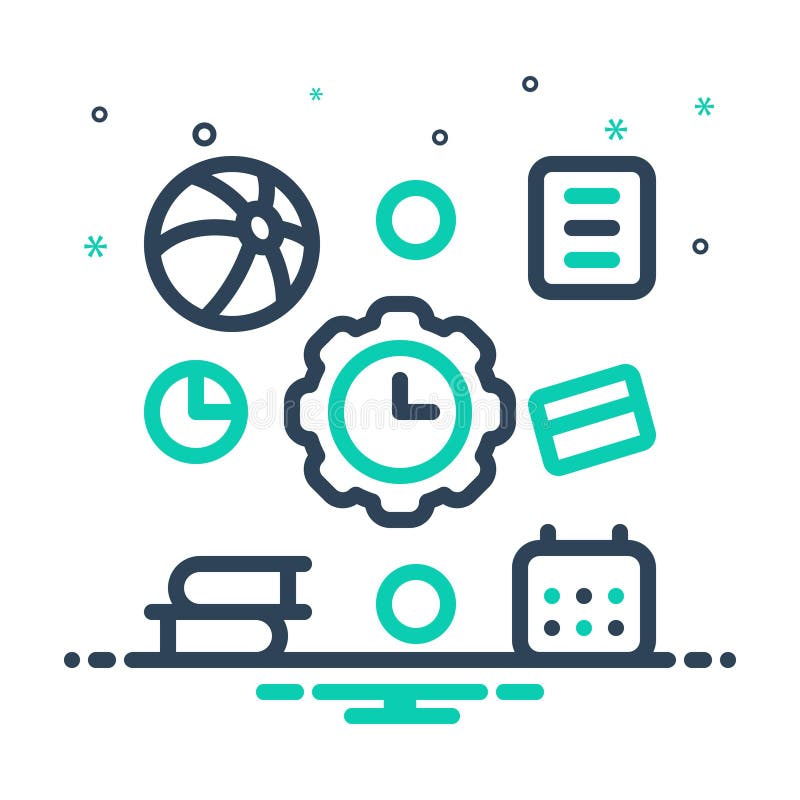Mix Icon for Time Management, Time and Clock Stock Vector ...