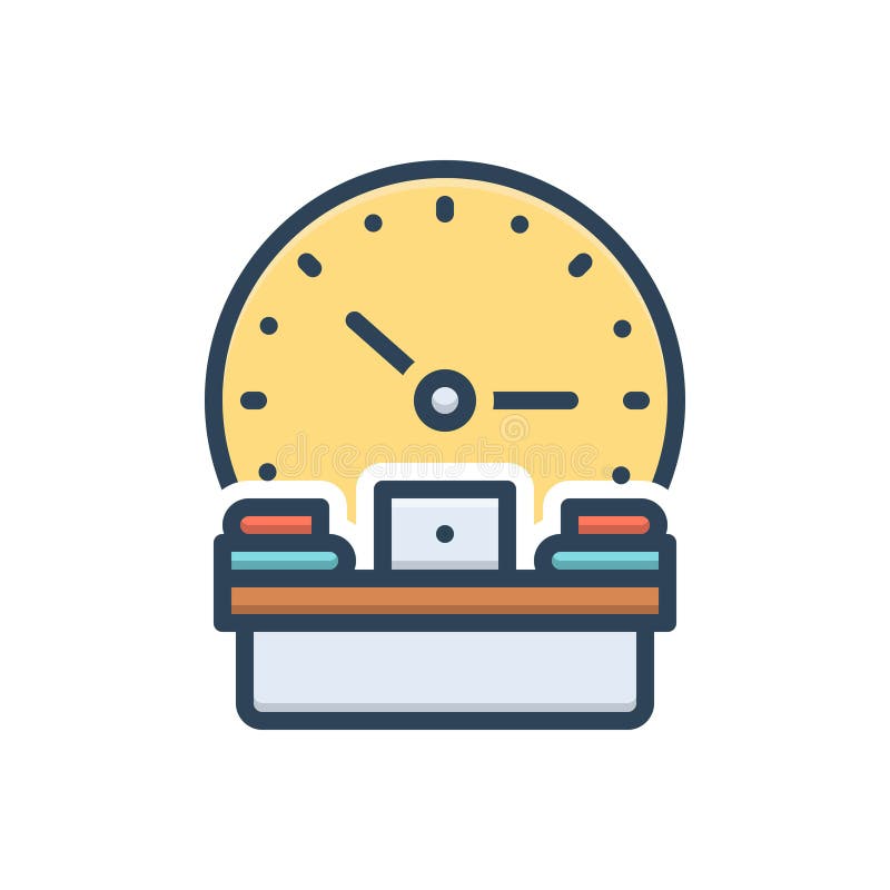 Color Illustration Icon for Time Management, Time and Book Stock Vector ...