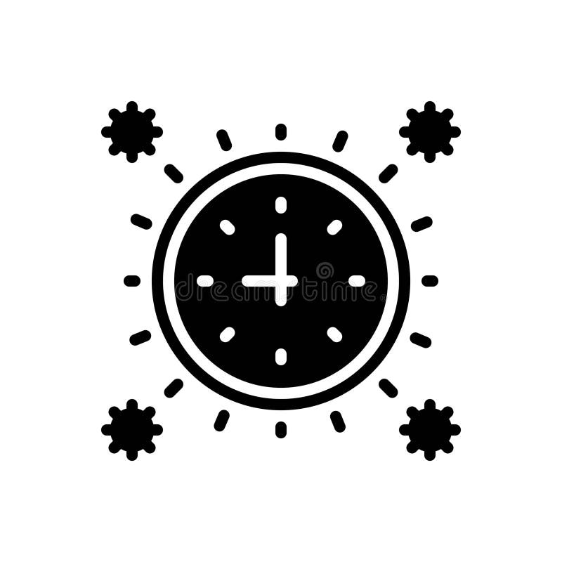 Black Solid Icon for Time Management, Clock and Saving Stock Vector ...