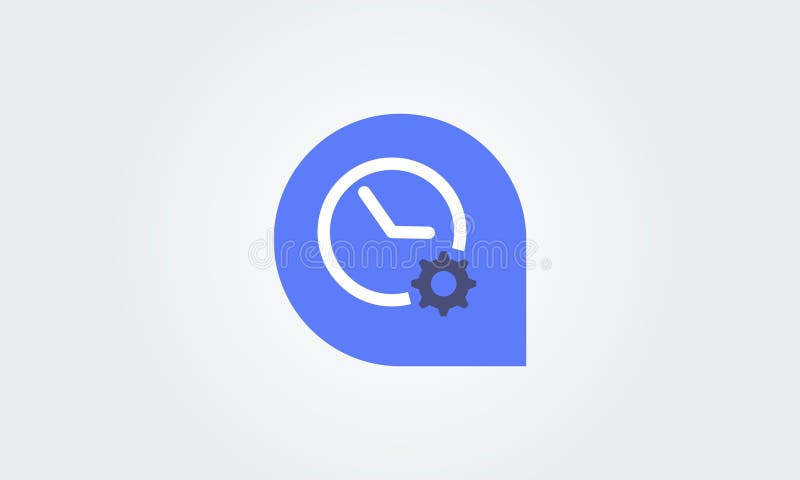 Time Management Icon. Clock with Cog Wheel Concept Study, Process,work ...