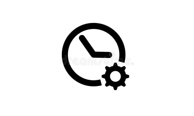 Time Management Icon. Clock with Cog Wheel Concept Study, Process,work ...