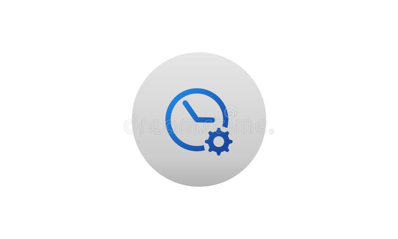 Time Management Icon. Clock with Cog Wheel Concept Study, Process,work ...
