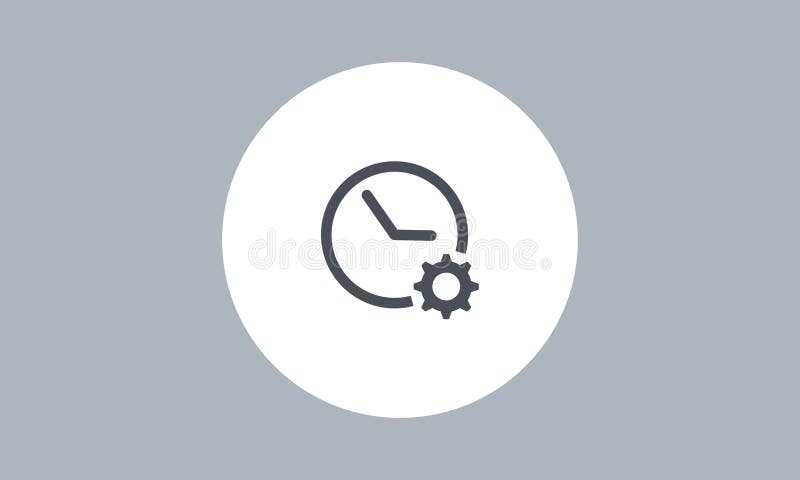 Time Management Icon. Clock with Cog Wheel Concept Study, Process,work ...