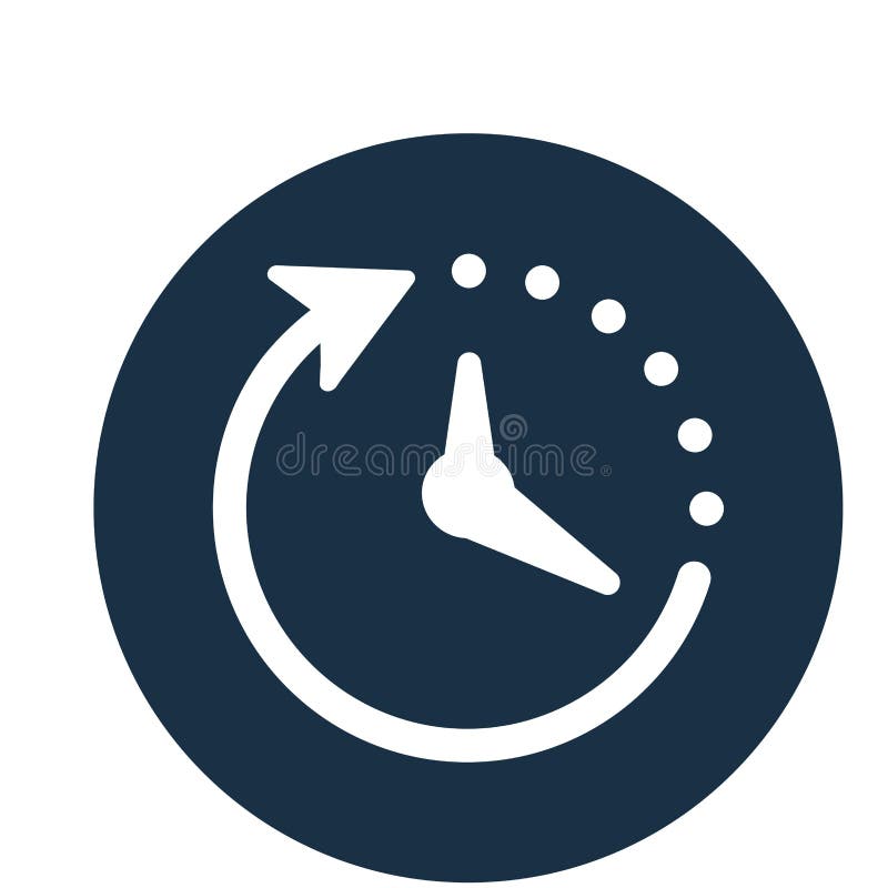 Time Management Icon, Deep Blue Stock Vector - Illustration of ...