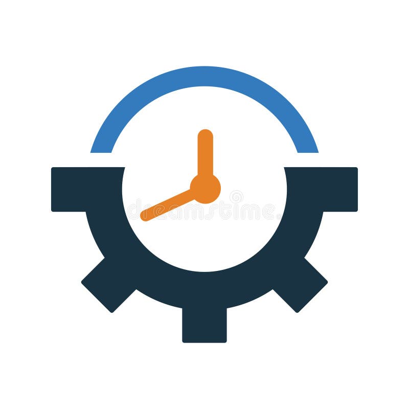 Fast and on Time Delivery Icon. Blue Color Vector Illustration Stock ...