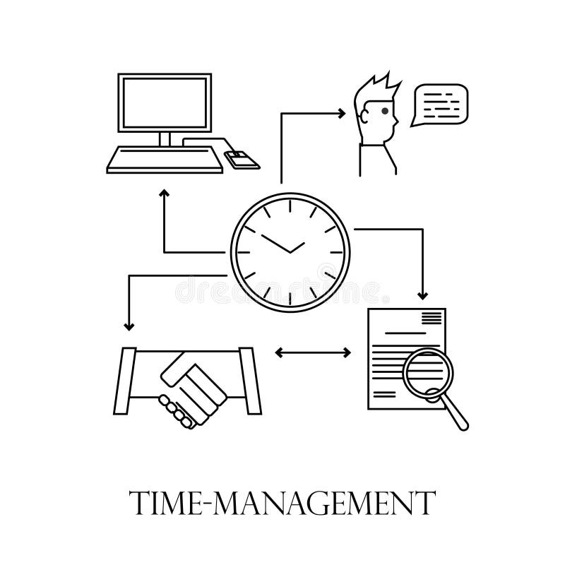 Time Efficiency Icon or Logo Line Art Style. Stock Vector ...