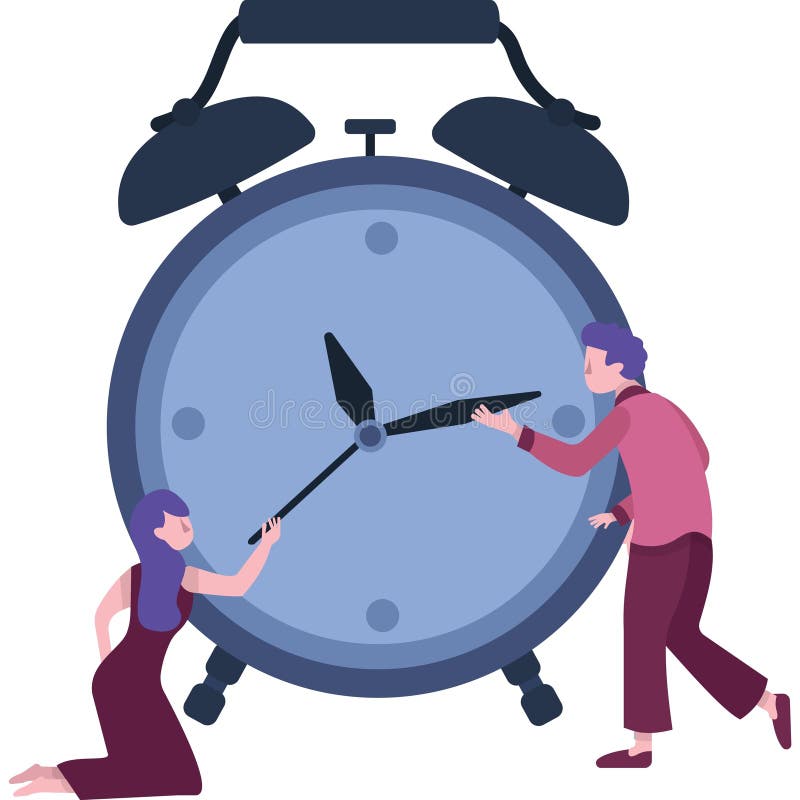 Time Management Icon People Team and Clock Vector Stock Illustration ...