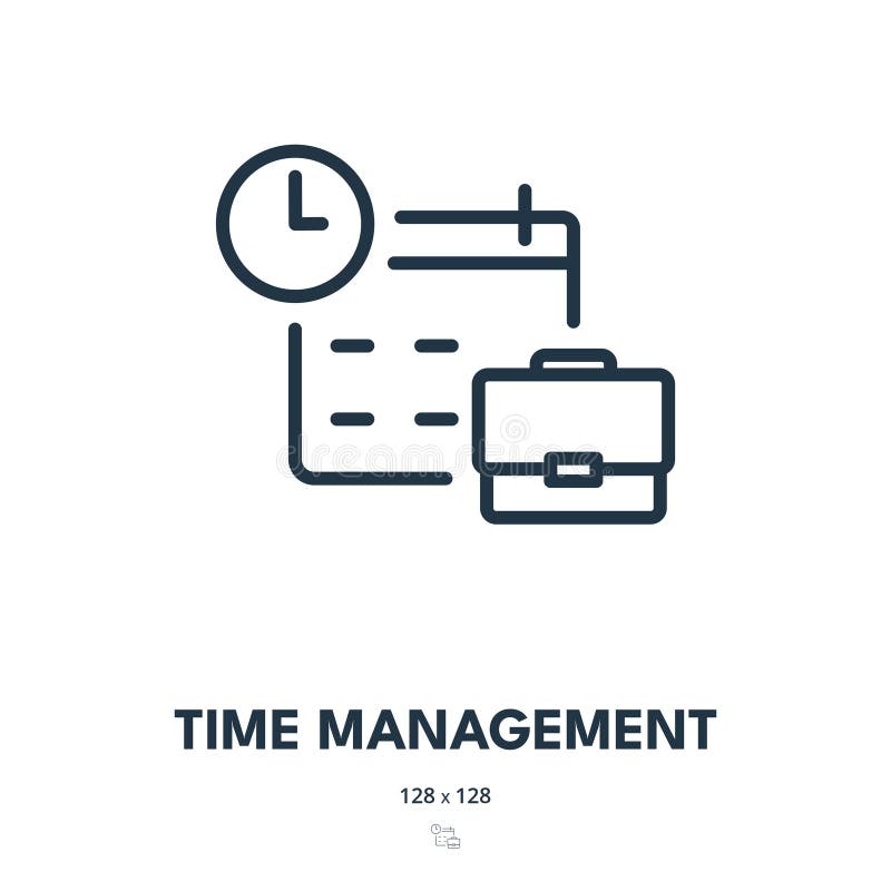 Time Planning Icon. Schedule, Deadline, Calendar. Editable Stroke ...