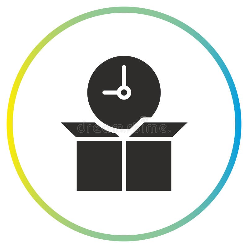 Time Management Icon, Timeboxing Concept, Open Box with Wach Stock ...
