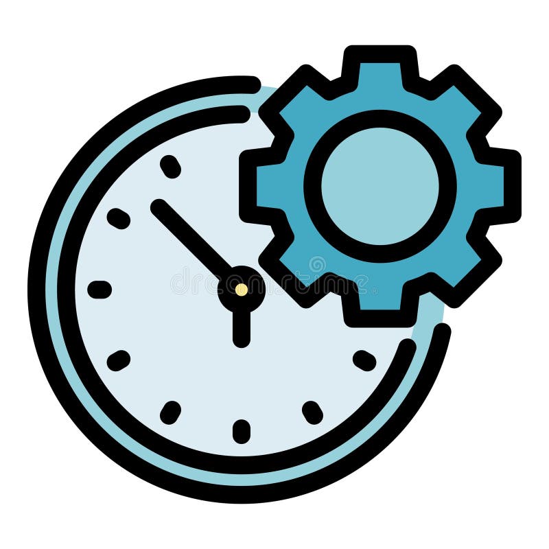 Time Management Icon Vector Flat Stock Vector - Illustration of time ...