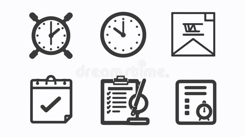 Efficient Time Management Icon for Assessment Related Concepts Stock ...