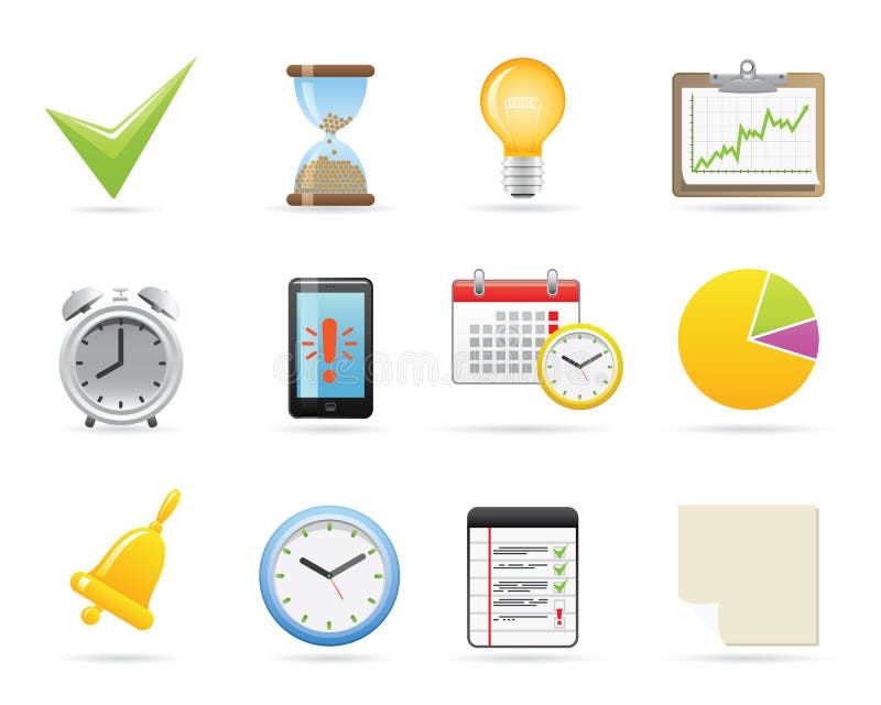 Time Management Icons stock vector. Illustration of vector - 37935279