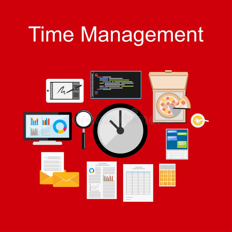 Time Management Illustration Concept. Stock Vector - Illustration of ...