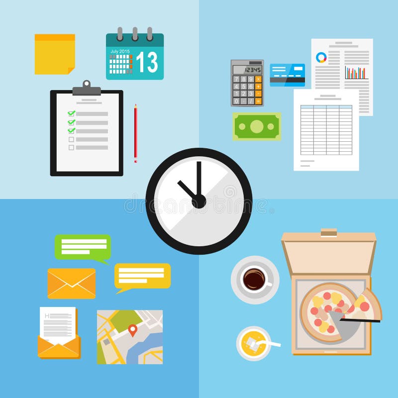 Time Management Illustration Concept. Stock Vector - Illustration of ...