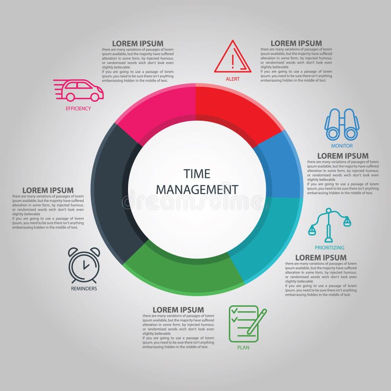 Time Management Infographic. Vector Illustration Decorative Design ...