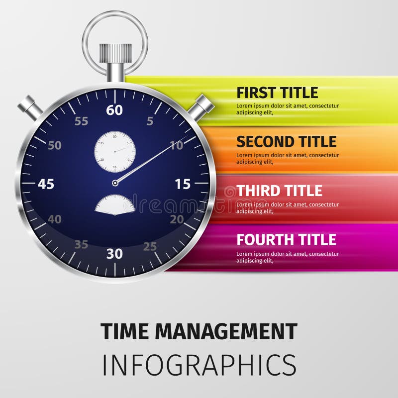 Time Management Infographics Stock Vector - Illustration of antique ...