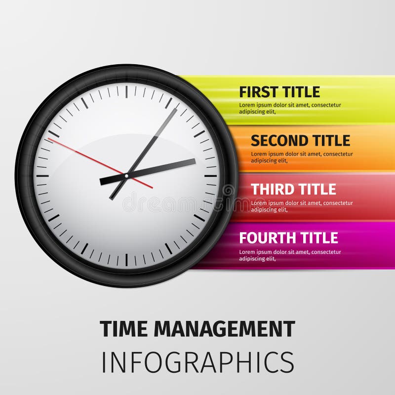 Time Management Infographics Stock Vector - Illustration of bell, ring ...