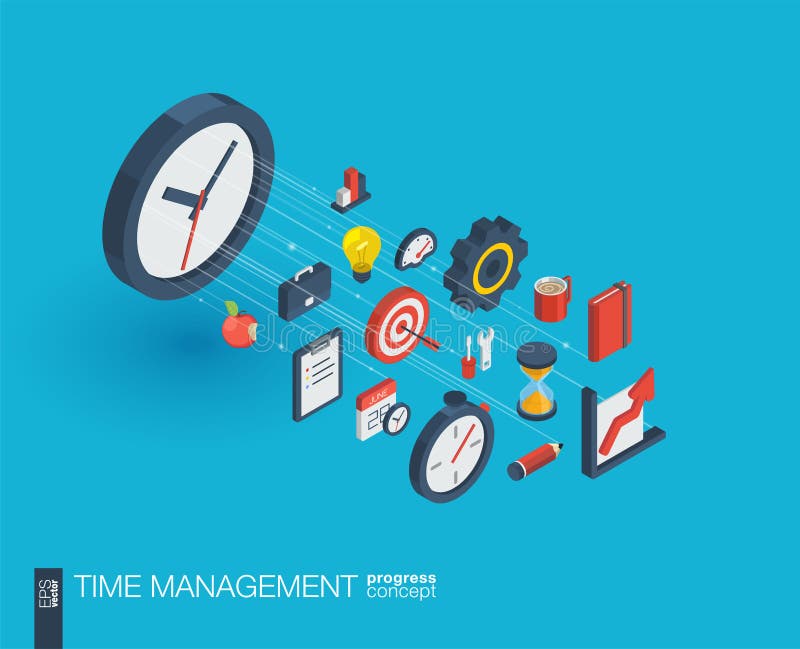 Time Management Hand Drawing Line Icons. Stock Vector - Illustration of ...