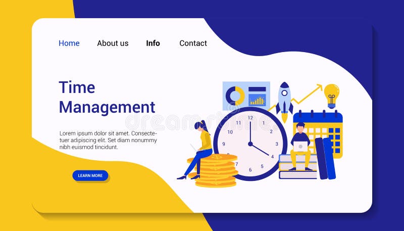 Time Management Landing Page Graphic Design Illustration Stock Vector ...