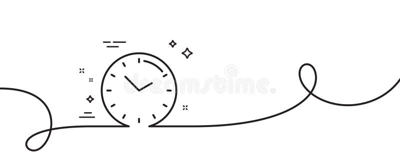 Time Management Line Icon. Clock Sign. Watch. Continuous Line with Curl. Vector Stock Vector ...