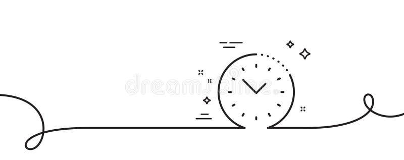 Time Management Line Icon. Clock Sign. Watch. Continuous Line with Curl ...