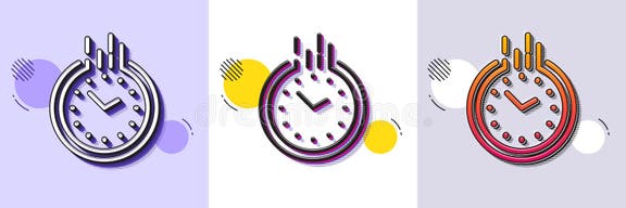 Time Management Line Icon. Clock Sign. Watch. Halftone Dotted Pattern ...