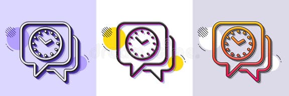 Time Management Line Icon. Clock Watch Sign. Deadline. Halftone Dotted ...