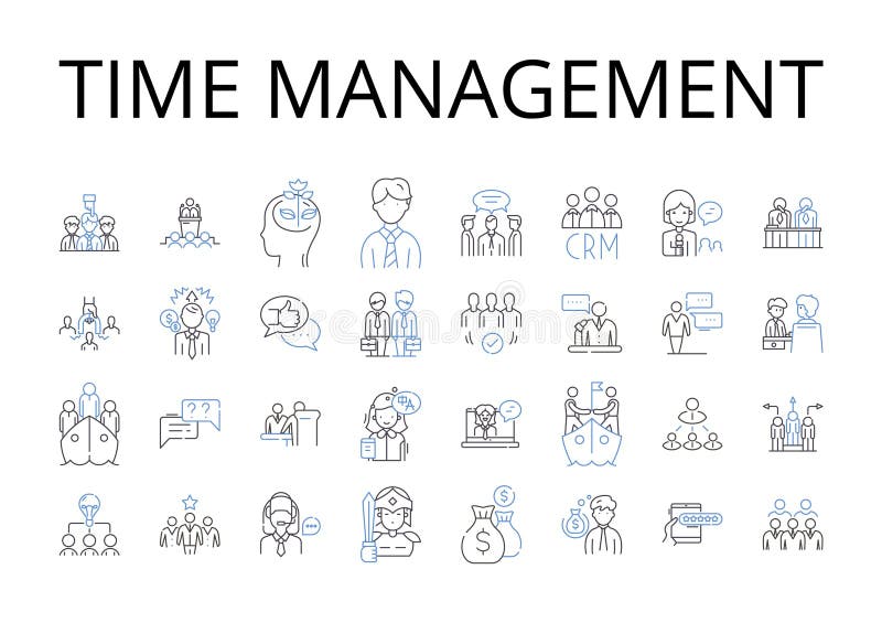 Time Management Line Icons Collection. Goal Setting, Task Scheduling ... Time Management Line Icons Collection. Goal Setting, Task Scheduling ...