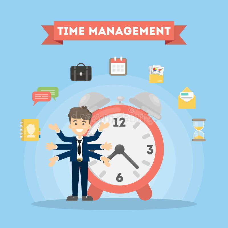 Time management man. stock vector. Illustration of data - 98782199