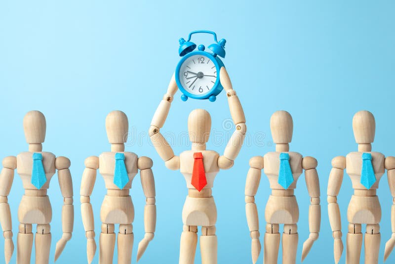 Time Management. Man in Tie Holds an Alarm Clock in His Hand. Stock ...