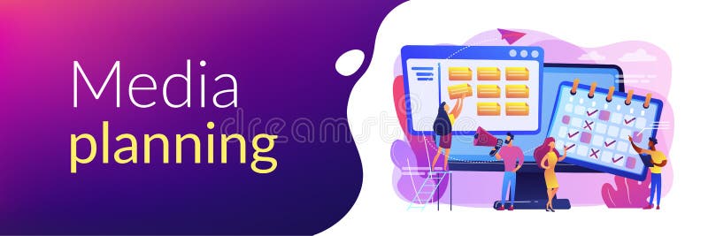 Media Planning Concept Banner Header. Stock Vector - Illustration of ...