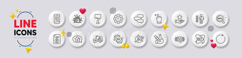 Time Management, Message and Call Center Line Icons. for Web App ...