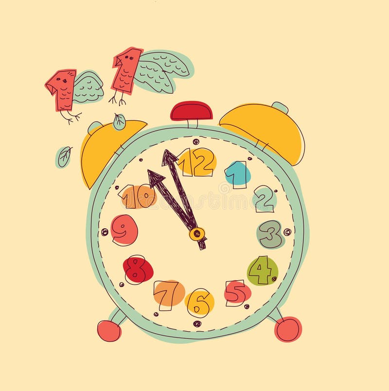 Time Management Metaphor Flies Hours Color Stock Vector - Illustration ...