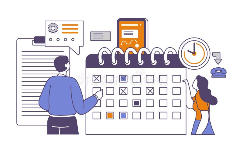 Time Management and Organization of Tasks Vector Stock Vector ...