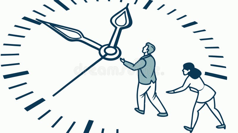 Time Management People Adjusting Clock Hands Vector, Vector Design ...