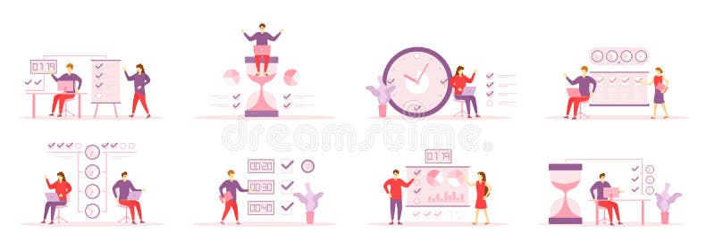 Time management, people. stock vector. Illustration of calendar - 180290414