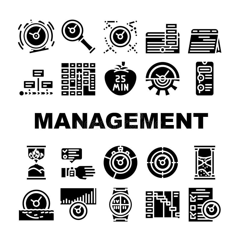Time Management and Planning Icons Set Vector Stock Vector ...