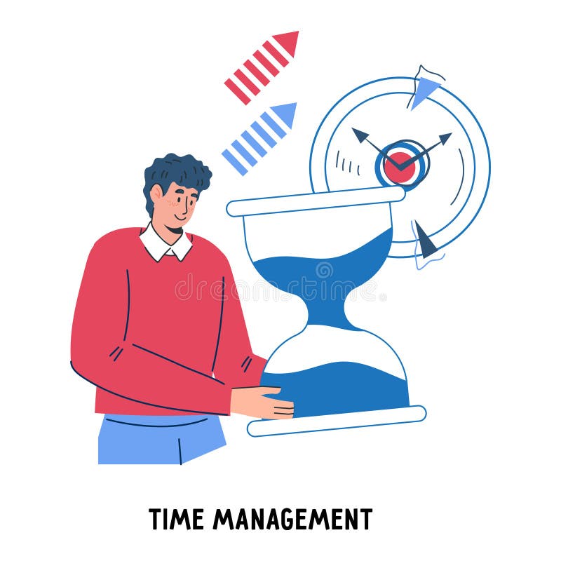 Time Management and Planning To Improve Productivity, Flat Vector Flat ...