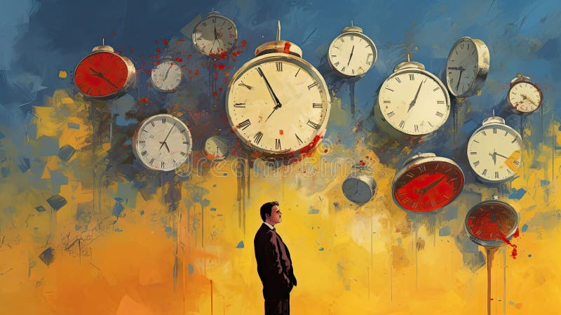 Time Management and Procrastination Concept. Stock Illustration ...