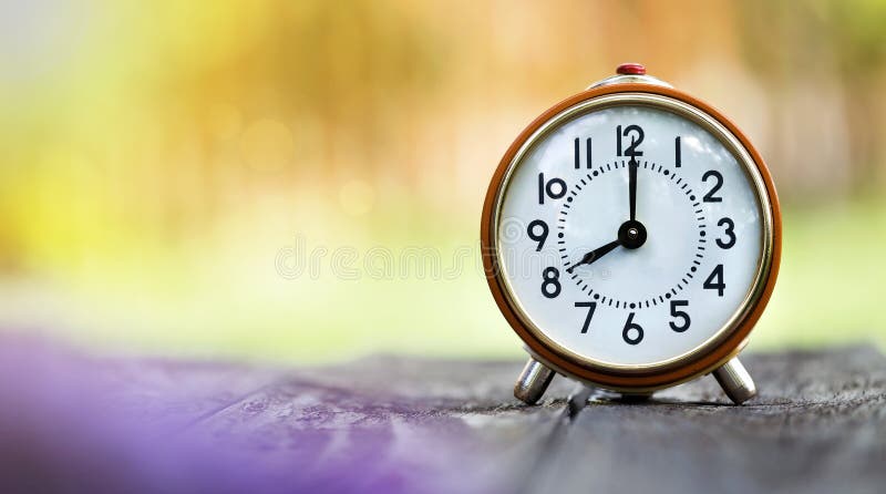 Time Management - Retro Orange Alarm Clock Stock Image - Image of wake ...