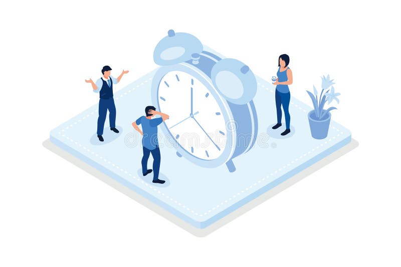 Time Management and Schedule Planning Scenes. Characters Managing Work ...